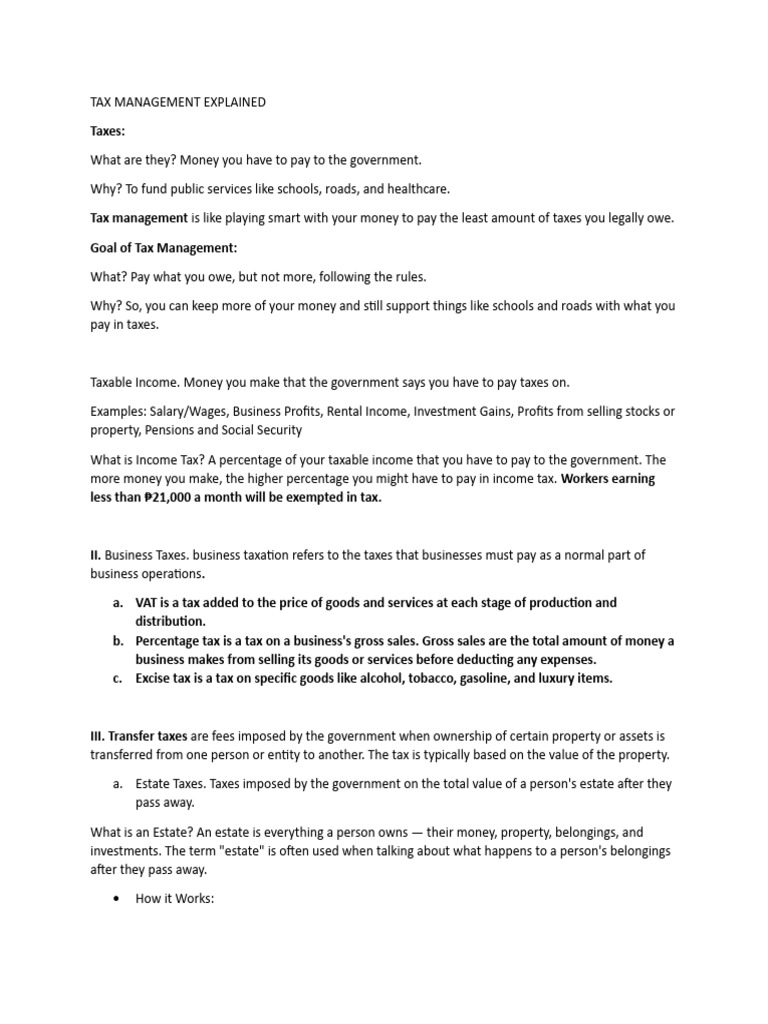 Tax Management Explained | PDF | Taxes | Income Tax Management Explained | PDF | Taxes | Income