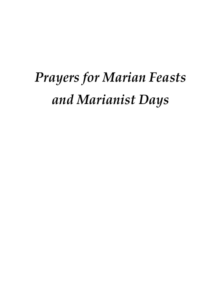 Marianist Feast | PDF | Mary, Mother Of Jesus | Saint Joseph