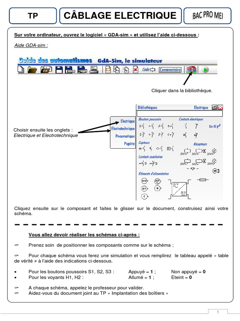 TP Câblage Électrique Simplifié | PDF