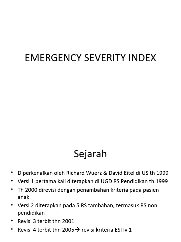 Emergency Severity Index | PDF