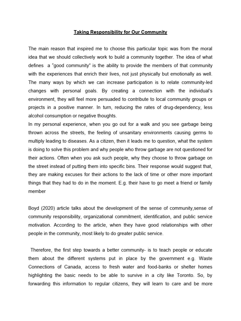 Critical Thinking Assignment - Final Draft | PDF | Community | Thought