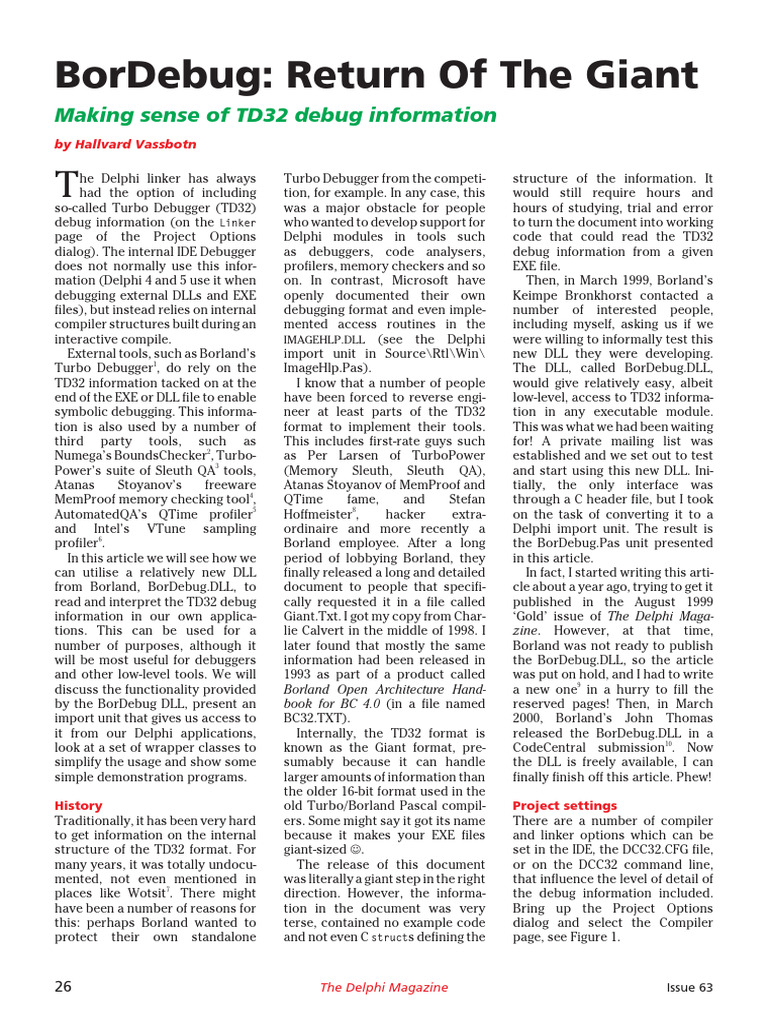 BorDebug - Return of The Giant - Making Sense of TD32 Debug Information ...