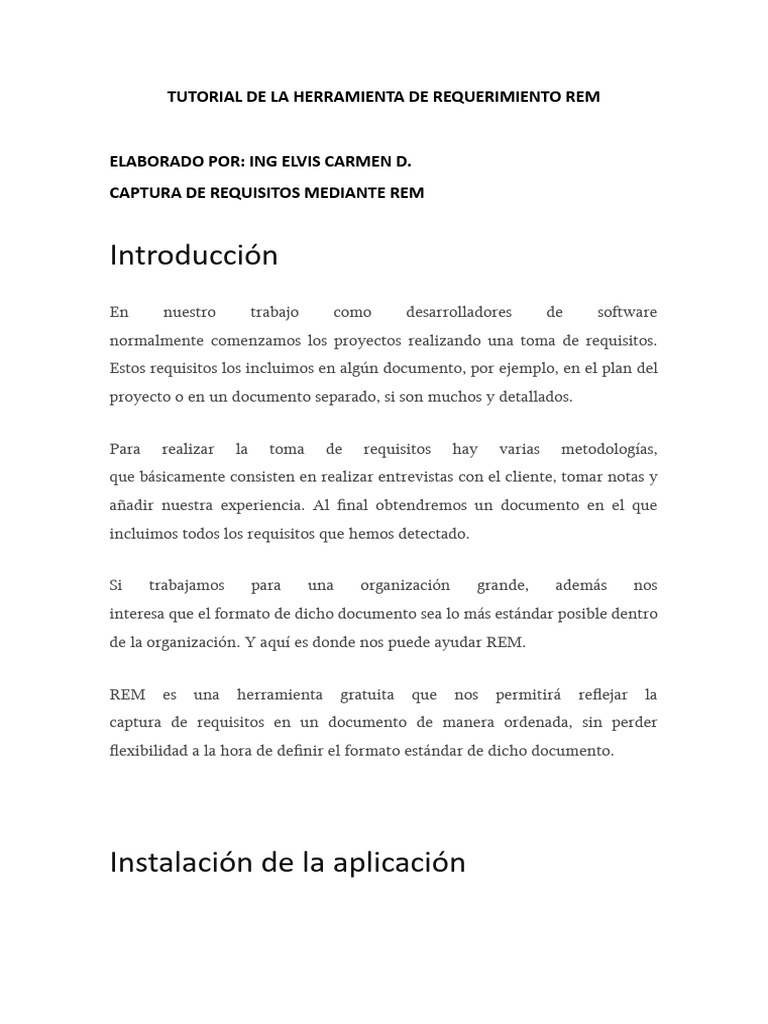Tutorial Instalacion de La Herramienta REM | PDF | Archivo de computadora | Software