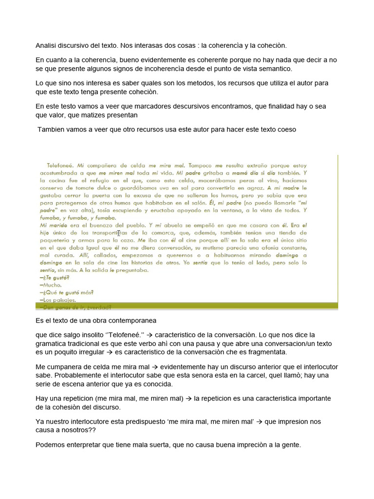 Analisi Discursivo Del Texto | PDF | Gramática | Lingüística