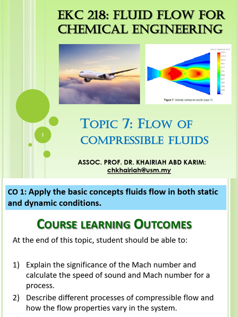 Topic 7 - Flow of Compressible Fluids | PDF | Fluid Dynamics | Compressible Flow