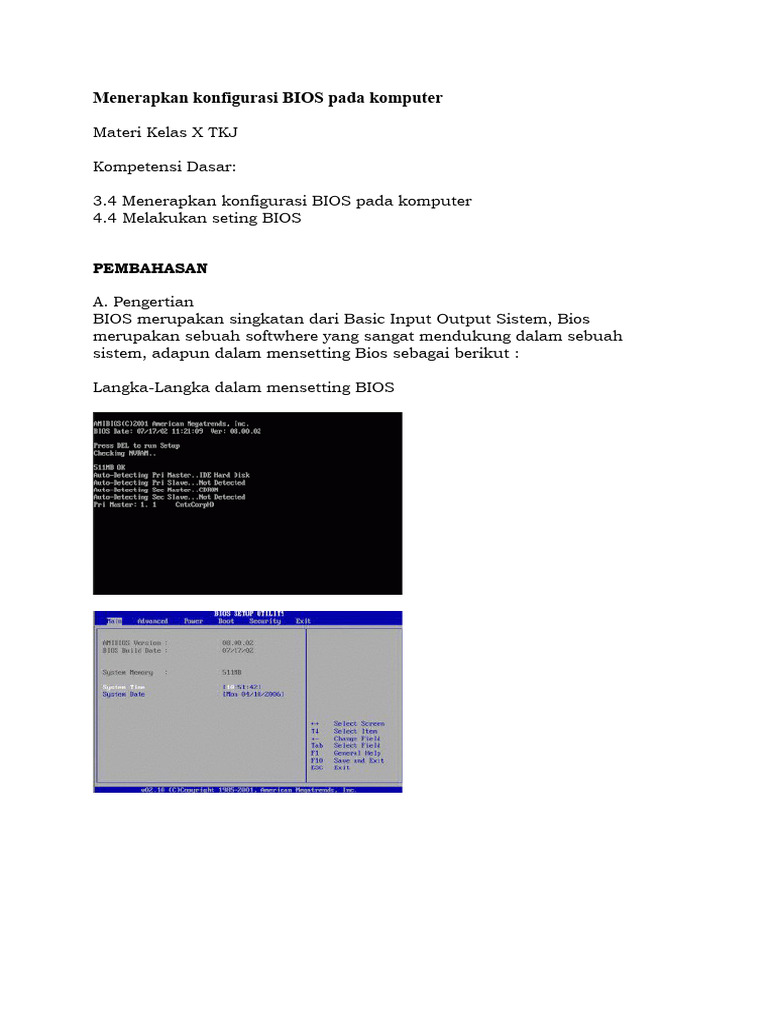 3.4 Menerapkan Konfigurasi BIOS Pada Komputer | PDF