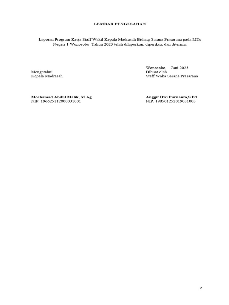 Pengesahan Sampiran Anggit | PDF | Karier & Perkembangan