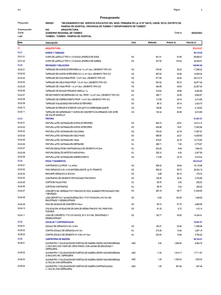 Presupuestocliente | PDF | Ingeniero civil | edificio