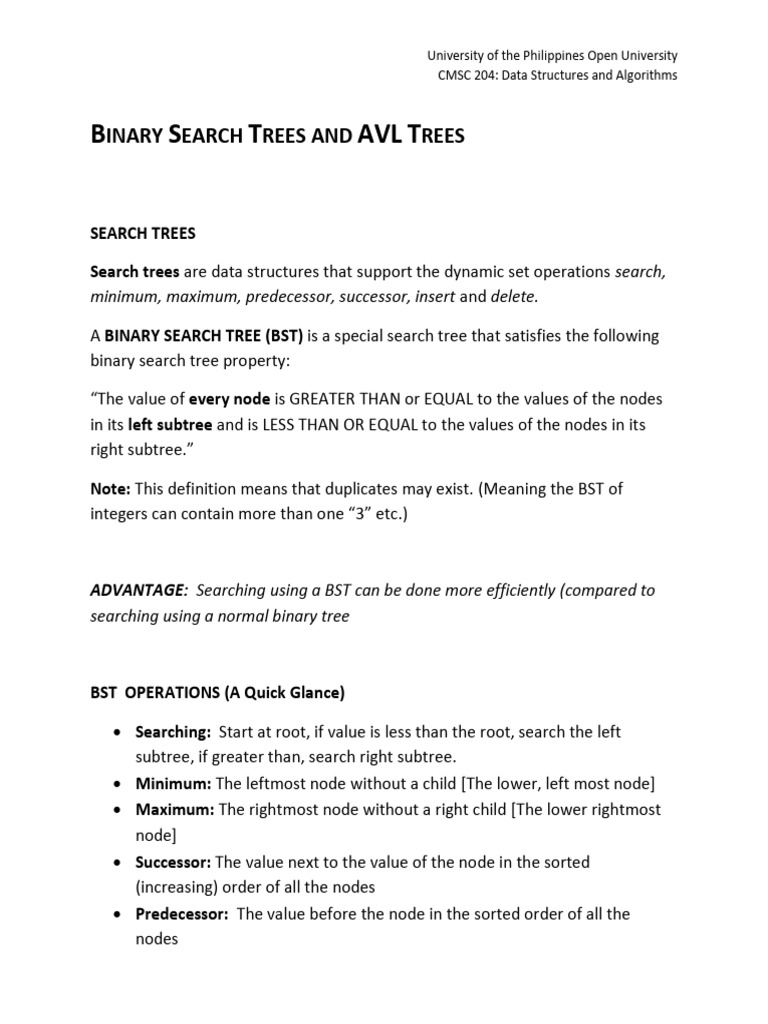 6 BSTs and AVL Trees | Download Free PDF | Algorithms And Data Structures | Computer Programming