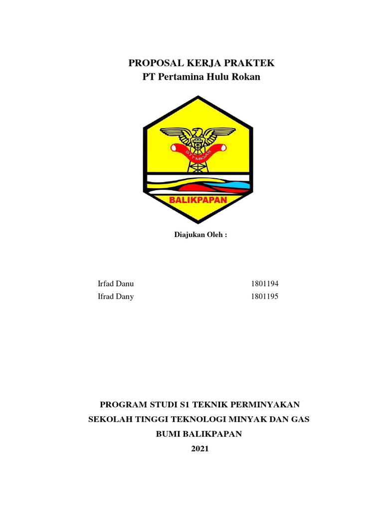 Proposal Kp Pt Pertamina Hulu Rokan 1 2 Pdf