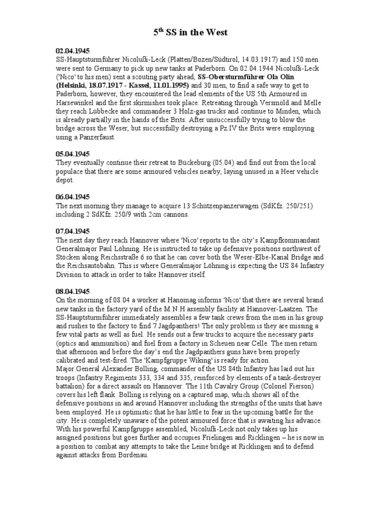 5th SS Wiking Division Combat On The Western Front | Download Free PDF ...