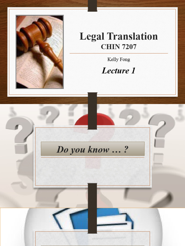 Lecture 1 - PowerPoint | PDF | Sources Of Law | Translations