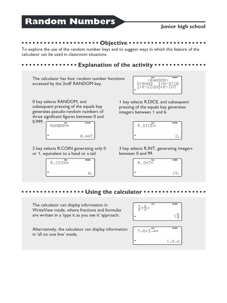 Random Numbers - 1.PDF - Random - Numbers | Download Free PDF | Numbers | Randomness