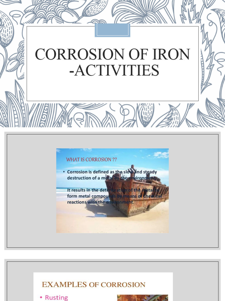 STD 7 Metals PPT 5 Corrosion of Iron - Activities | PDF