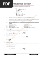 Projectile Motion Formula Sheet | PDF