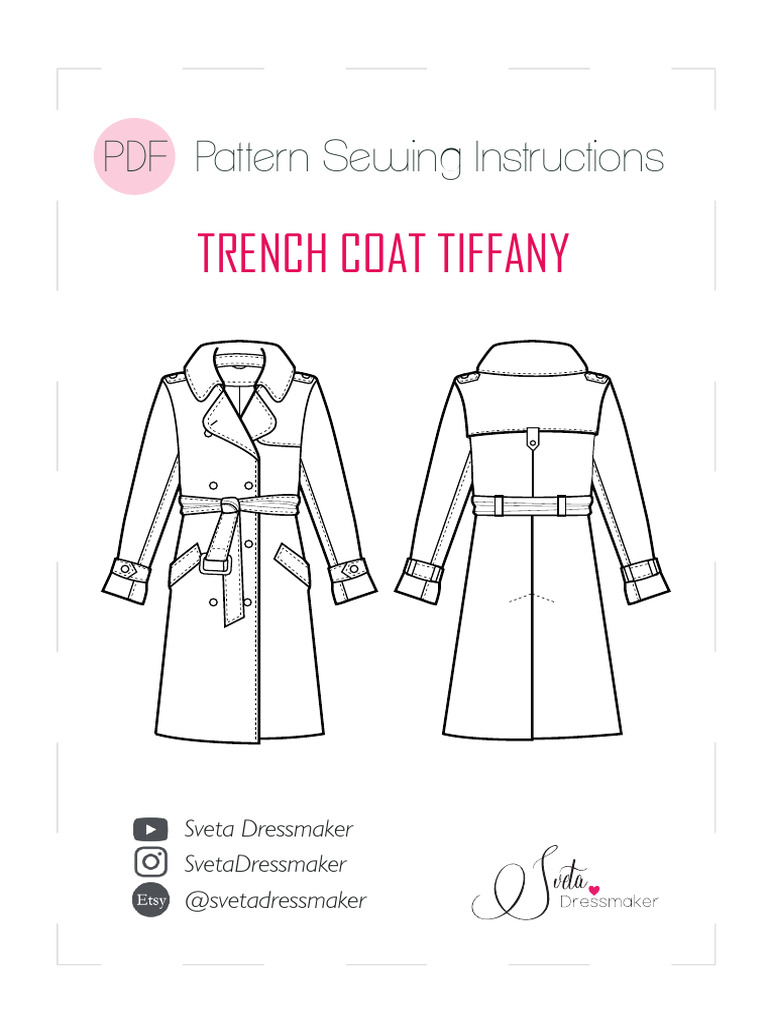 Trench Coat Pattern Sewing Guide | PDF | Textiles | Consumer Goods