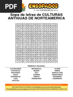 01 Mesoamerica Sopa de Letras Solución PDF | PDF | Cultura de las ...