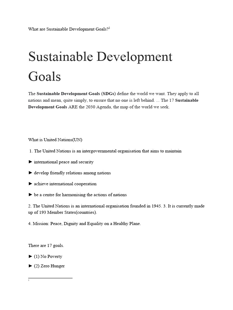 Understanding Sustainable Development Goals | PDF | Social Science