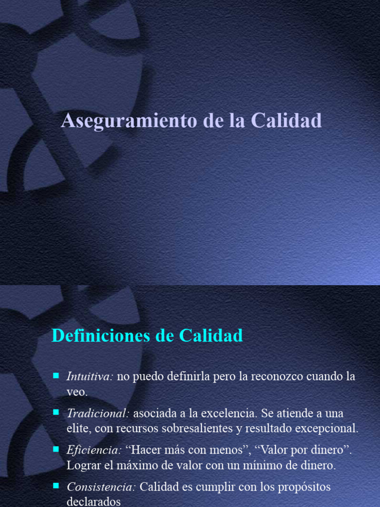 Aseguramiento de La Calidad | PDF | Evaluación | Planificación