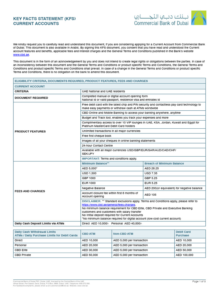 Kfs Conventional Current-Account en | PDF | Transaction Account | Debit Card