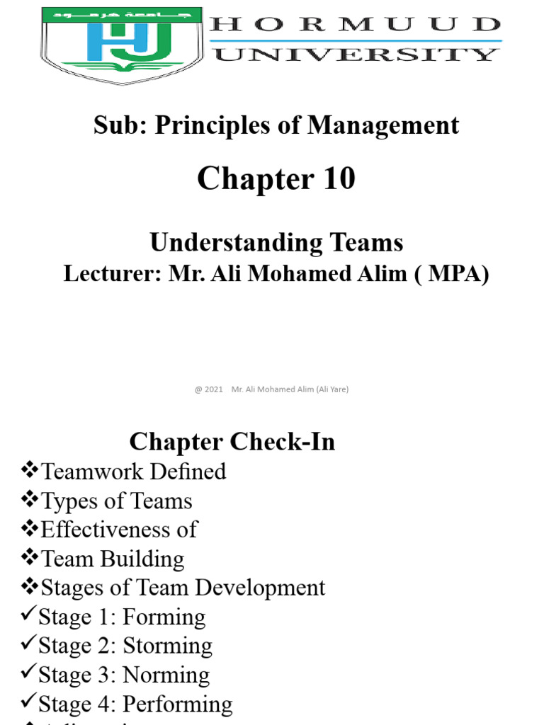 Chapter 10 Understanding Teams | PDF | Leadership | Goal