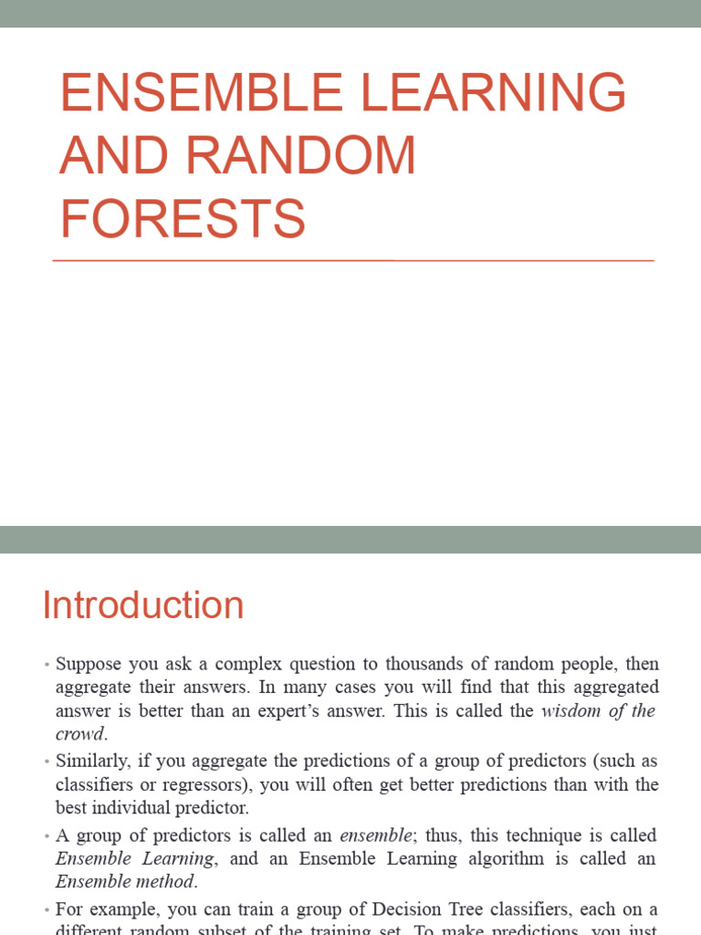 VTU Module-4 Chapter-2 Ensemble Learning and Random Forests | PDF | Machine Learning | Statistics