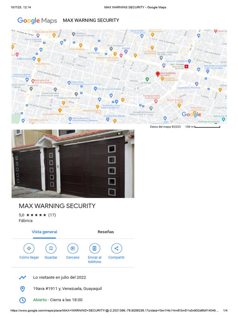 Max Warning Security en Guayaquil: Reseñas y Ubicación | PDF