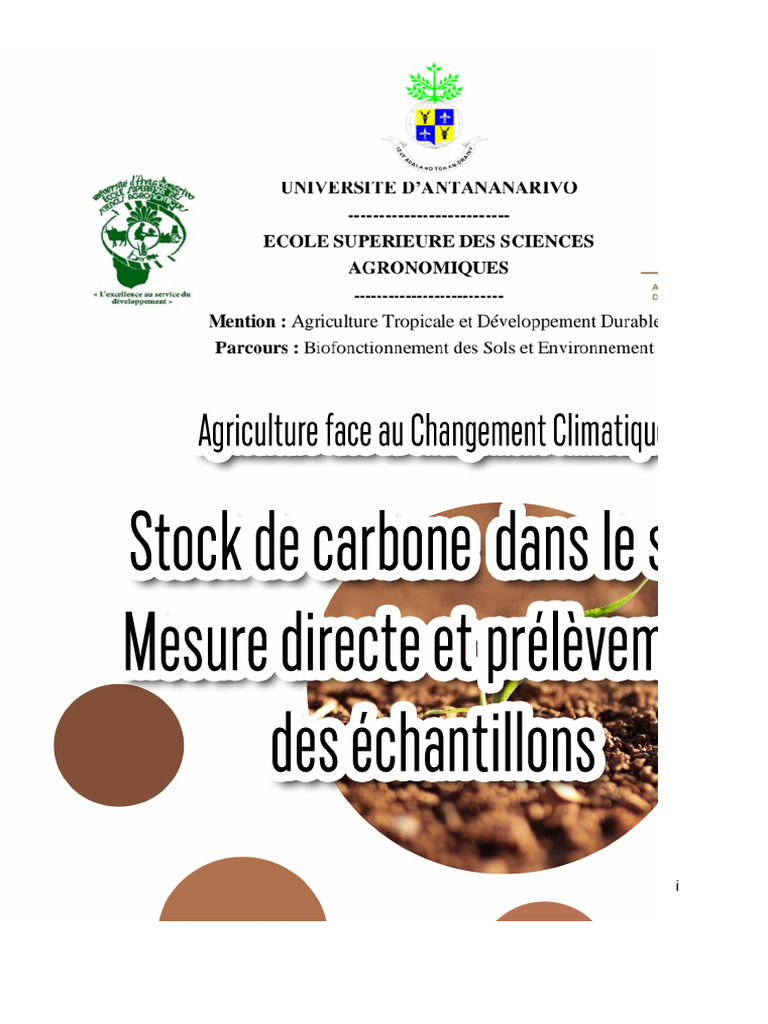 Stock de Carbone Dans Le Sol | PDF | Dioxyde de carbone | Échantillonnage (Statistiques)