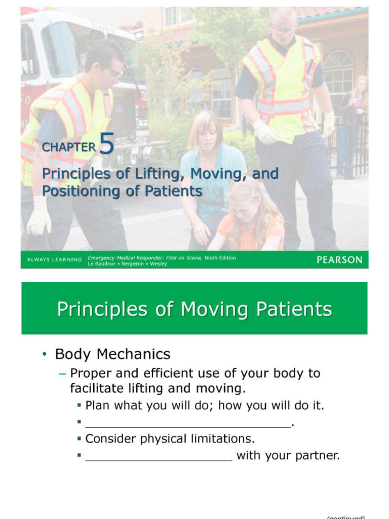 Chapter 6 Principles of Lifting Moving and Positioning of Patients | PDF