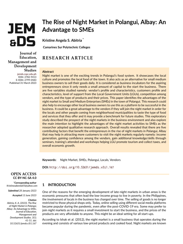 Abitria The Rise of Night Market in Polangui Albay An Advantage To SMEs ...