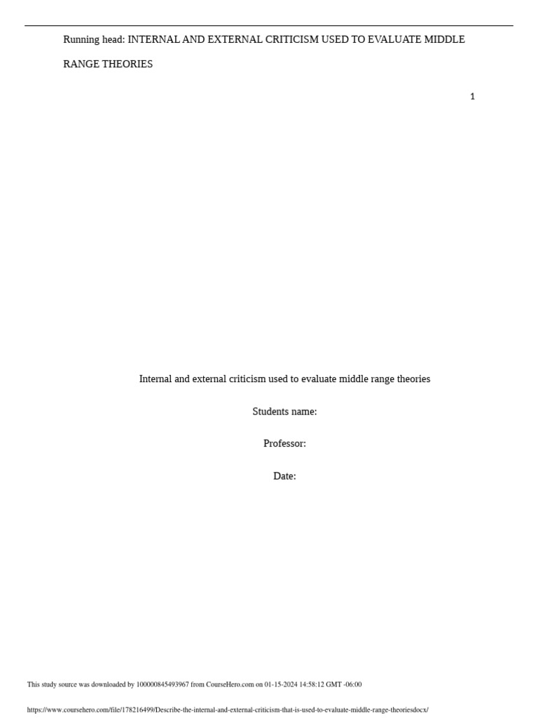Describe The Internal and External Criticism That Is Used To Evaluate ...