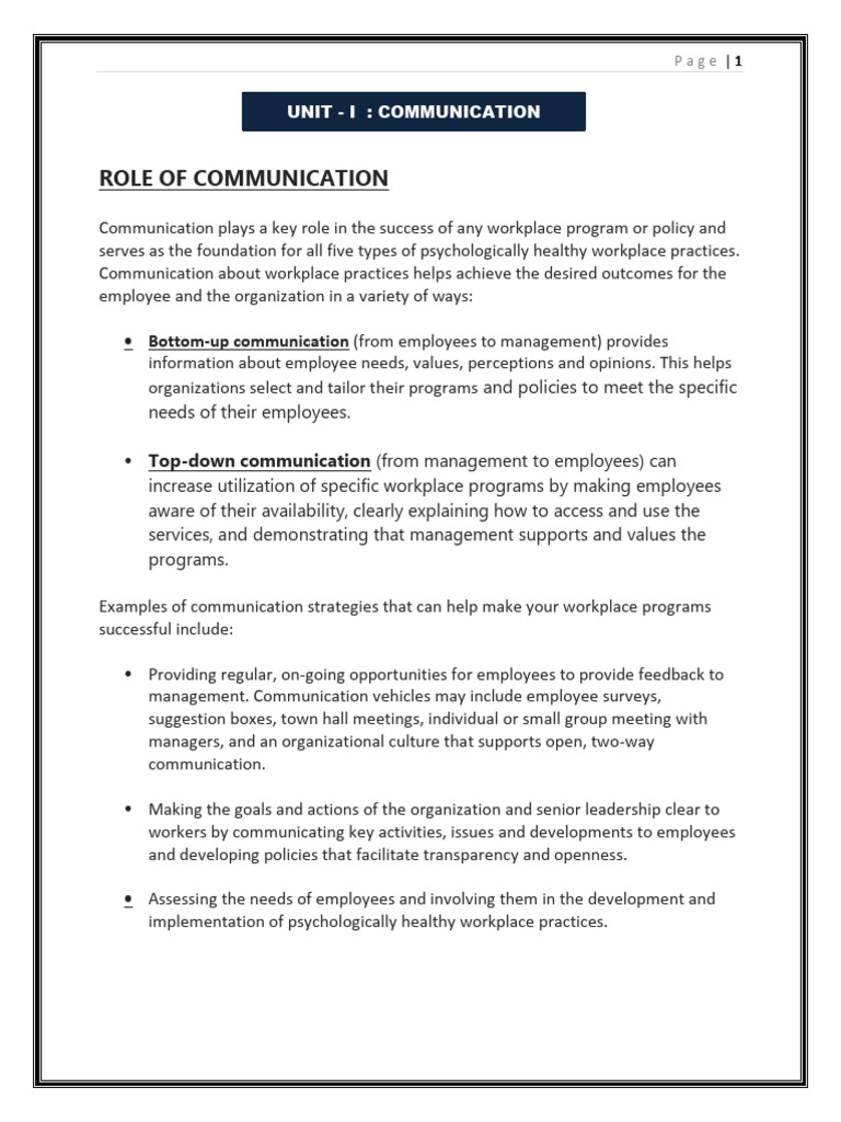 Bussiness Communication (Unit-1) | PDF | Communication | Nonverbal Communication