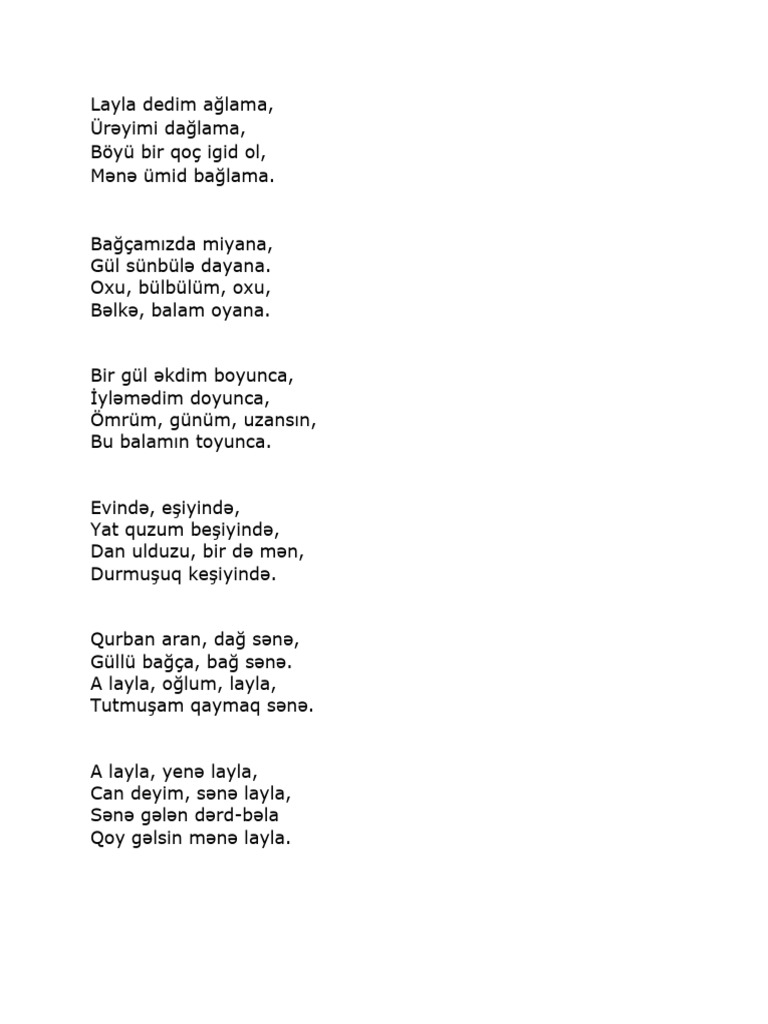 Layla Dedim Ağlama | PDF
