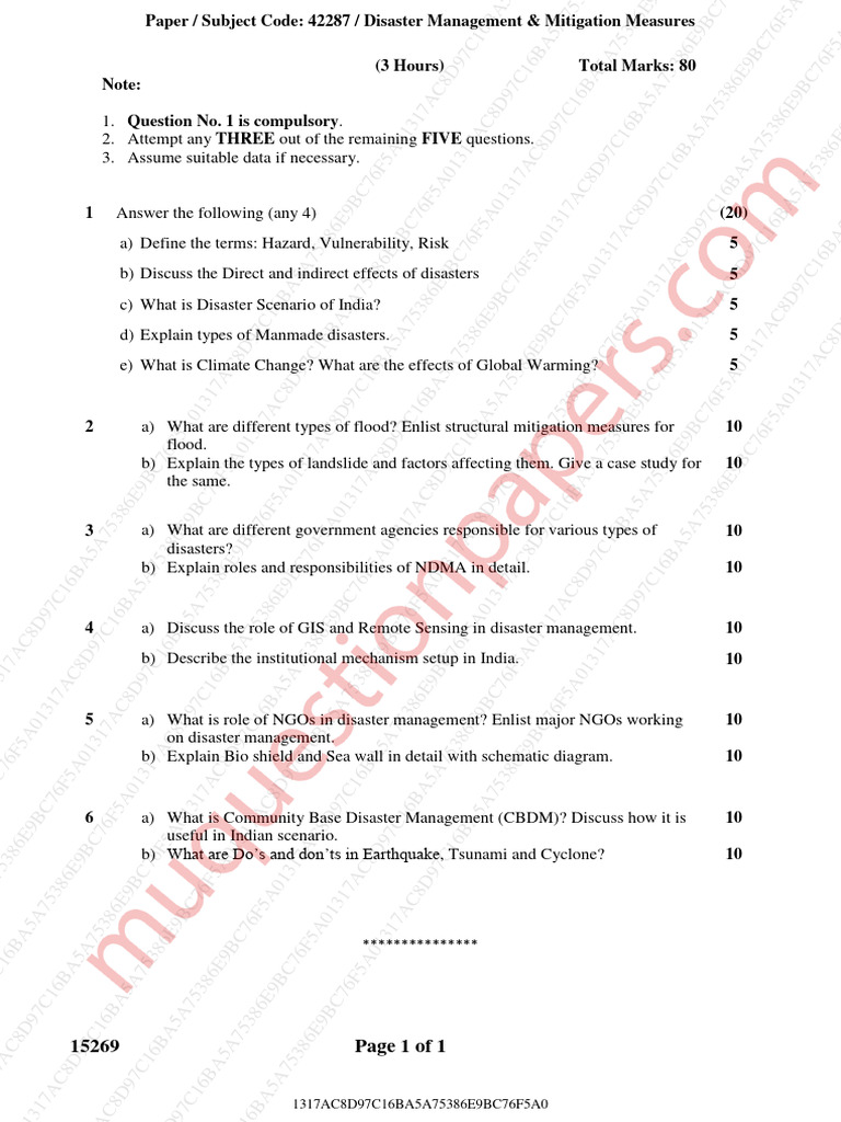 Be - Electrical Engineering - Semester 7 - 2022 - December - Iloc I Disaster Management and ...