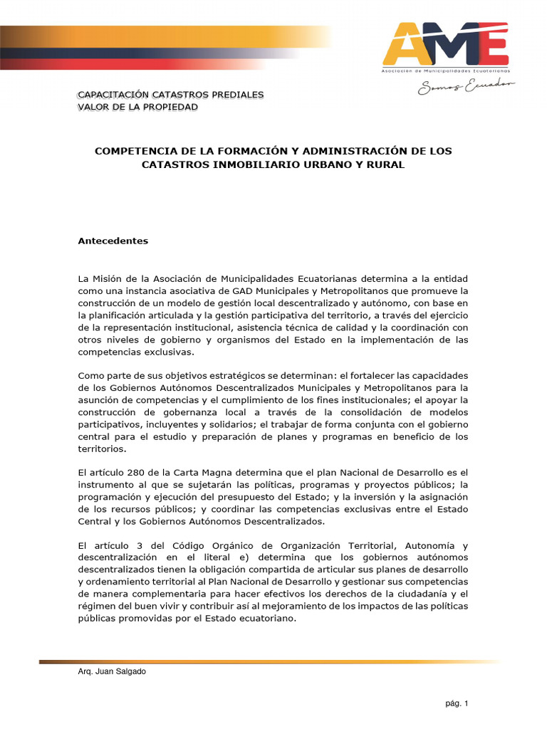 COMPETENCIA DE CATASTROS INMOBILIARIOS (Unidad 1) | PDF | Dominio eminente | Bienes raíces