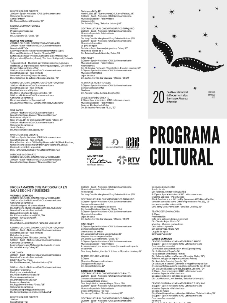 Programa Cinematográfica | PDF | America latina