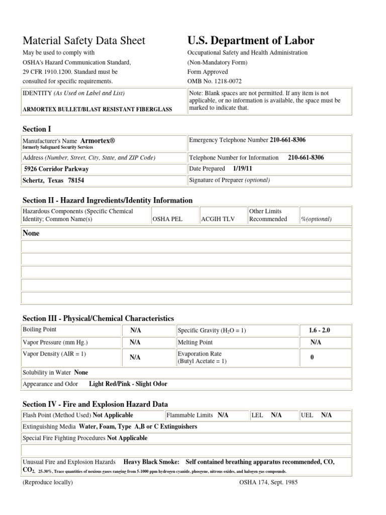 MSDS | PDF | Hazards | Occupational Safety And Health Administration
