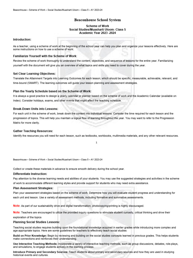 Class 5 Social Studies Guide | PDF | Educational Assessment | Teaching ...