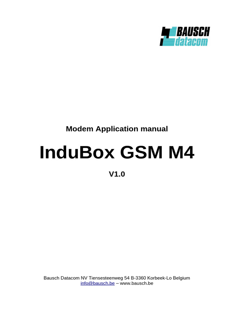 InduBox GSM M4 Modem Application Manual V1.0 | PDF | Ip Address | Port (Computer Networking)