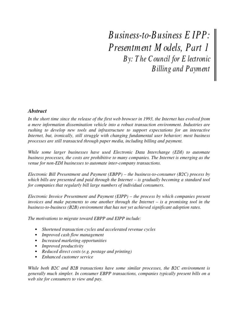 EIPP | PDF | Invoice | Sales