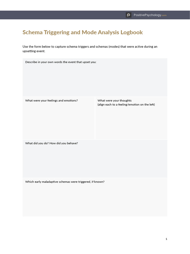Schema Triggering And Mode Analysis Logbook Pdf