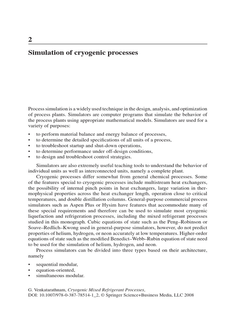 Simulation of Cryogenic Plant | PDF | Mathematical Optimization | Heat ...