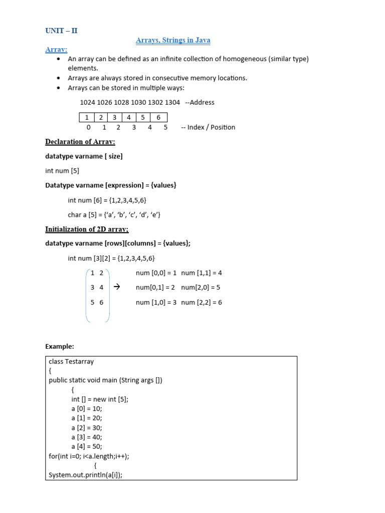 Java - Unit - 2 | PDF | Integer (Computer Science) | Data Type Java - Unit - 2 | PDF | Integer (Computer Science) | Data Type