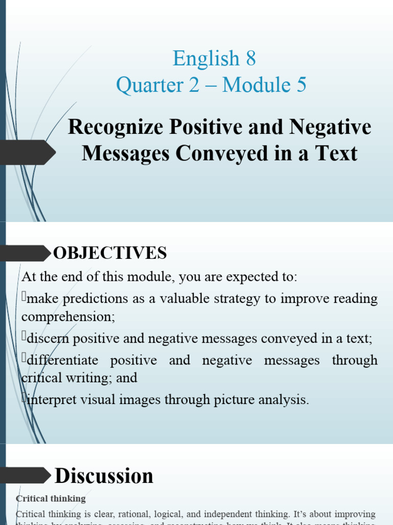 English 8 Quarter 2 Module 5 | PDF | Critical Thinking | Thought