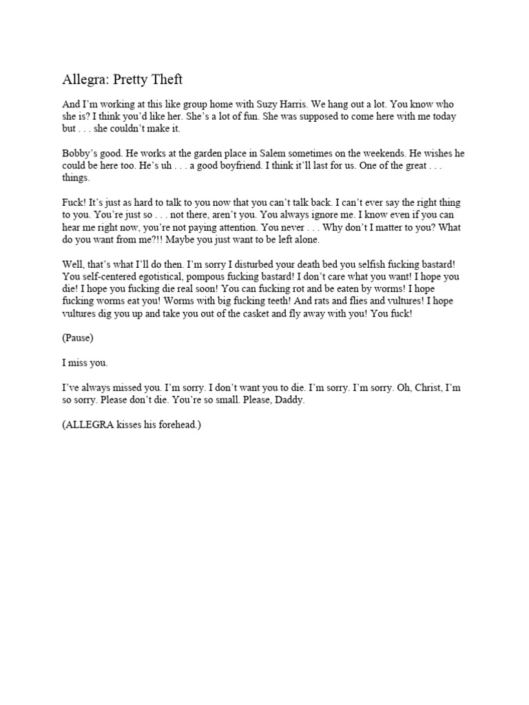 Allegra Monologue | PDF