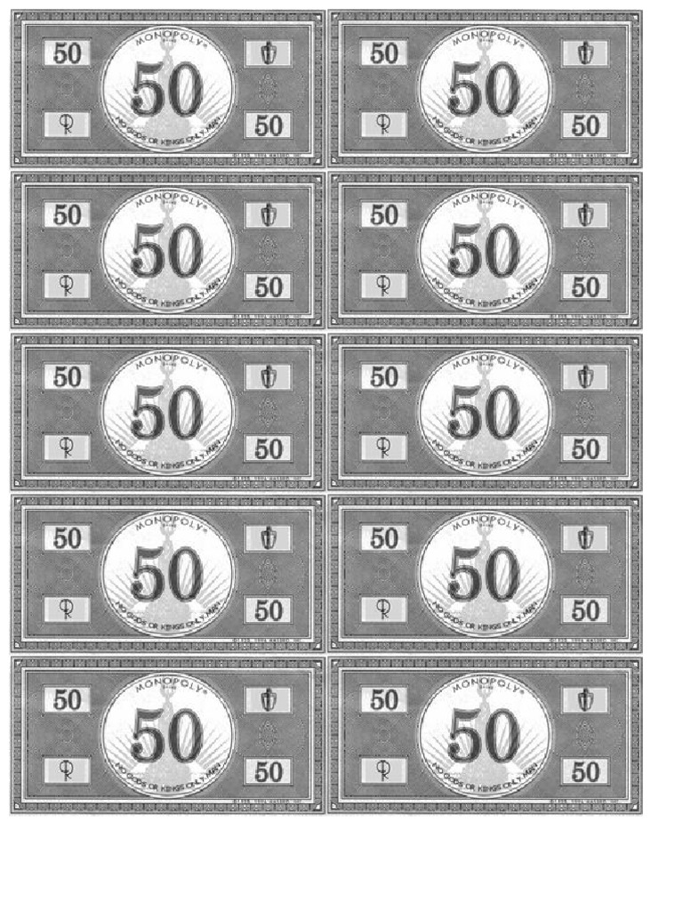 Plantilla Billetes Monopoly | PDF
