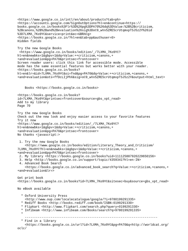 Literary Theory and Criticism An Oxford Guide - Google Books | Download Free PDF | Books ...
