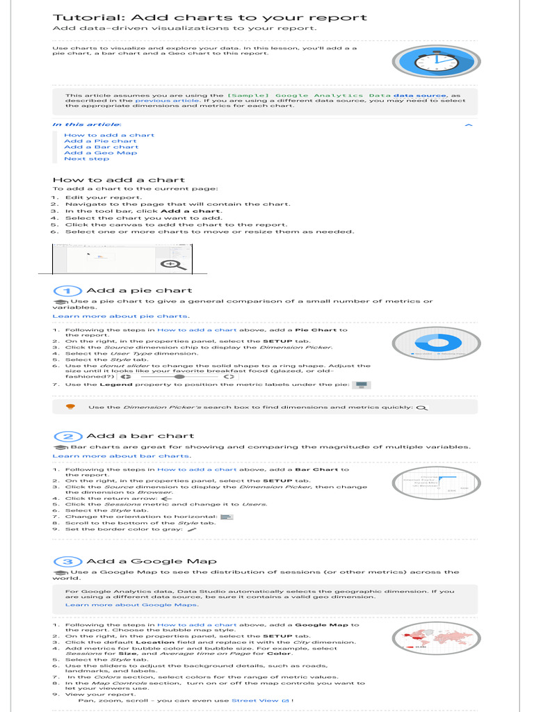 Tutorial Add Charts To Your Report - Data Studio Help | PDF | Chart ...
