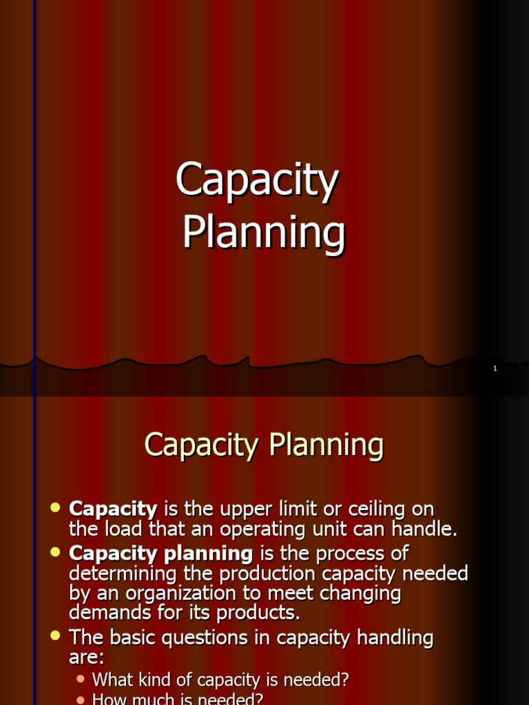 Capacity Planning | PDF | Financial Economics | Business Economics