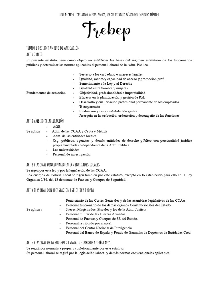 TREBEP | PDF | Derecho laboral | Gobernancia